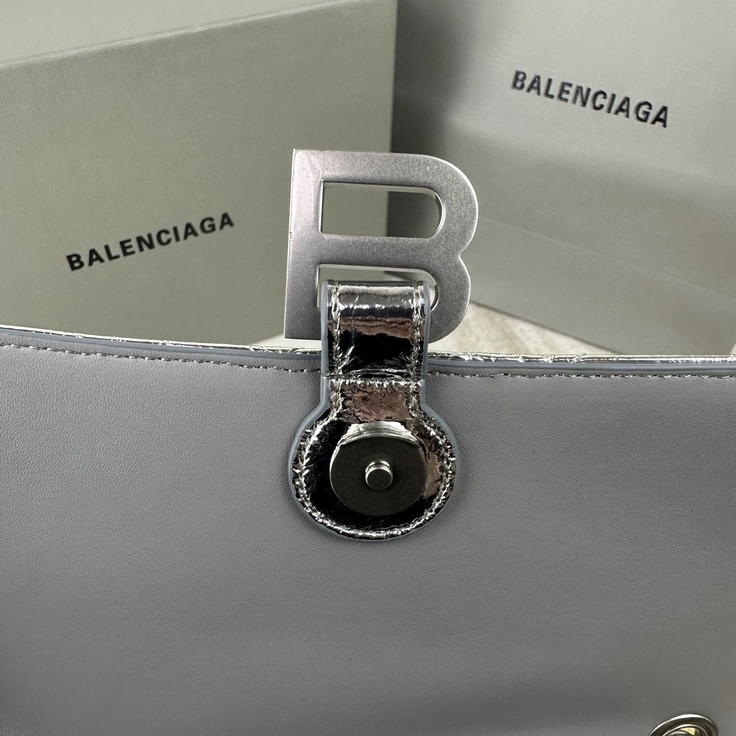 Perfect replica Balenciaga Medium Silver Crush Hourglass Chain Bag