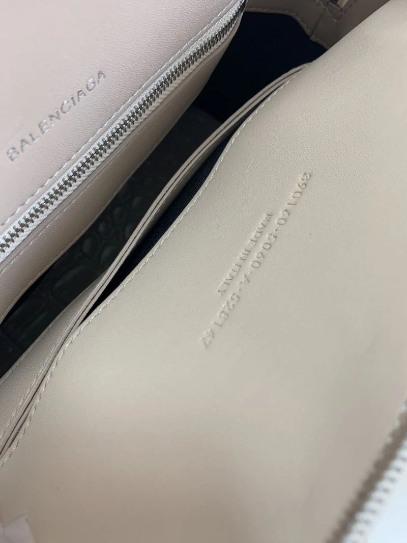 Indistinguishable Balenciaga Milk White Crocodile Effect Shell Bag - 26cm