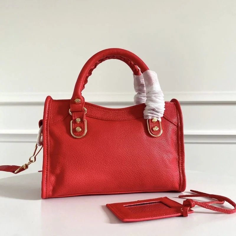 Affordable Balenciaga Mini  Goatskin Motorcycle Bag with Gold Buckle