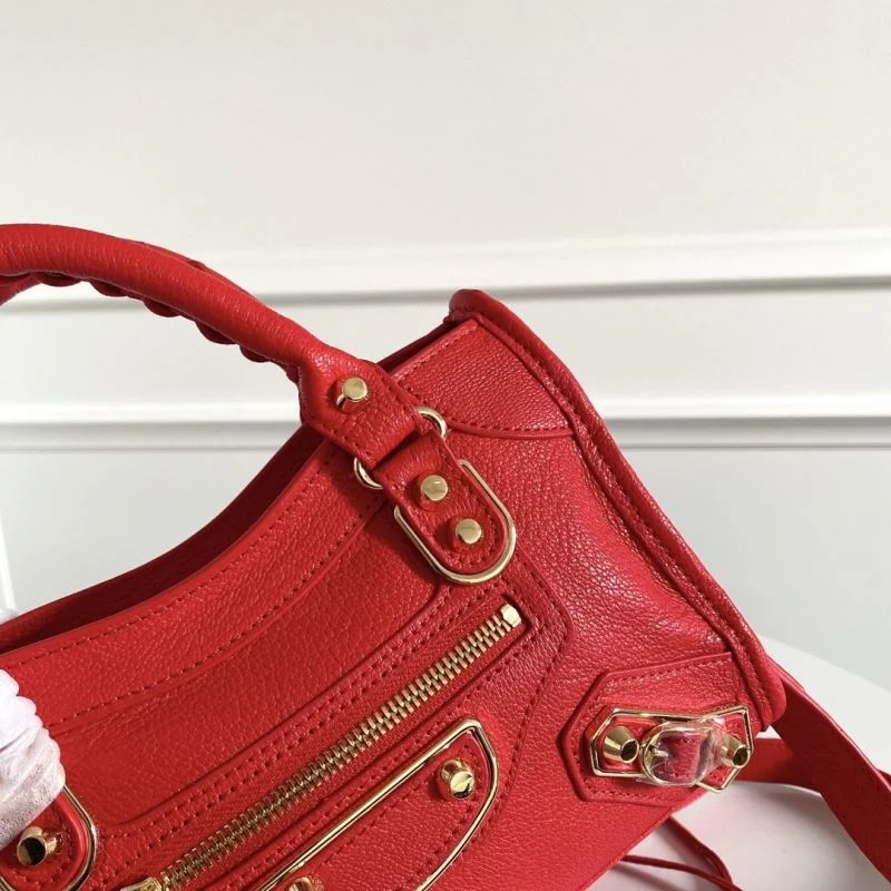 Affordable Balenciaga Mini  Goatskin Motorcycle Bag with Gold Buckle