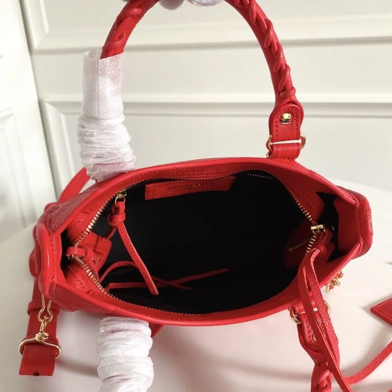 Affordable Balenciaga Mini  Goatskin Motorcycle Bag with Gold Buckle