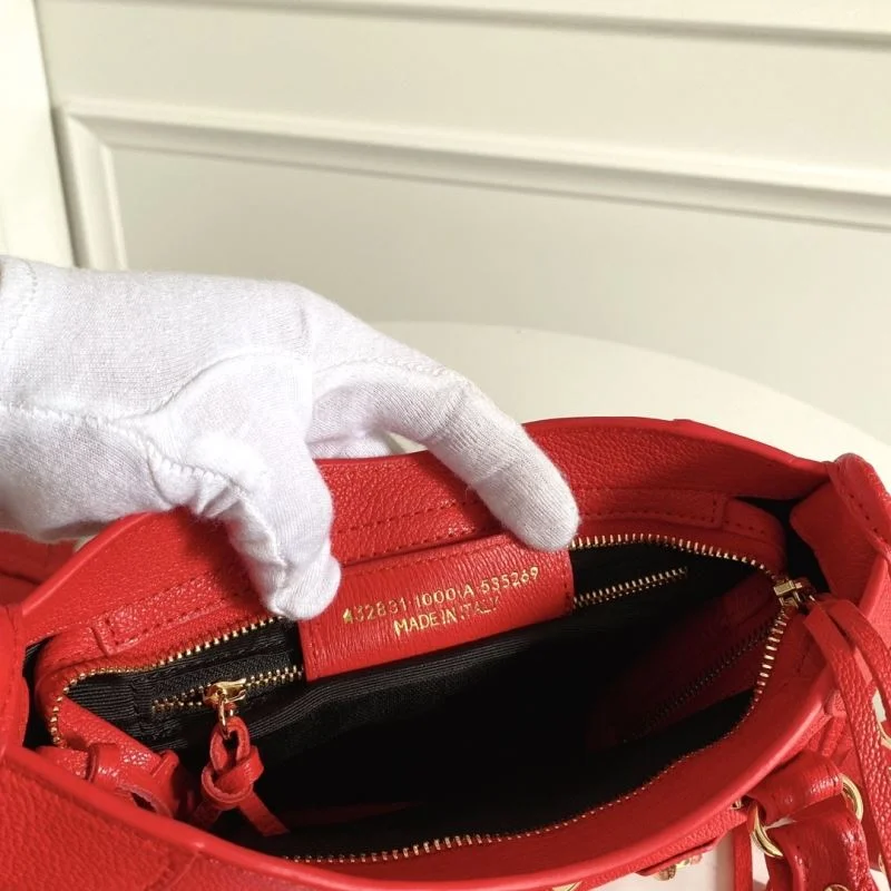 Affordable Balenciaga Mini  Goatskin Motorcycle Bag with Gold Buckle