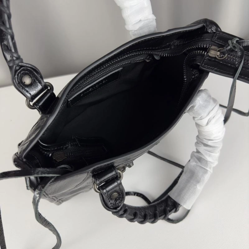 Original Balenciaga Mini Batch Motorcycle Shoulder Strap Mirror - Black Studs