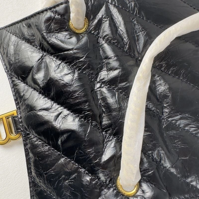 Genuine Balenciaga Mini Black Gold Crush Hourglass Quilted Chain Bag