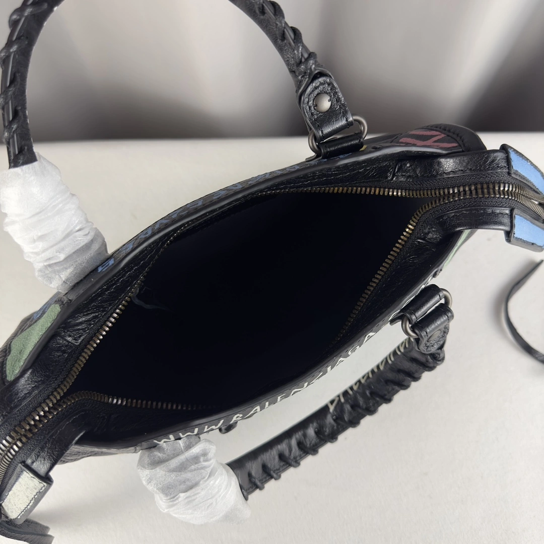 Mirror quality Balenciaga Mini City Graffiti Sheepskin Handcrafted Bag
