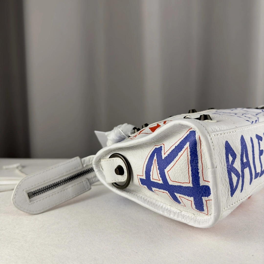 Mirror quality Balenciaga Mini City Graffiti Sheepskin Handcrafted Bag