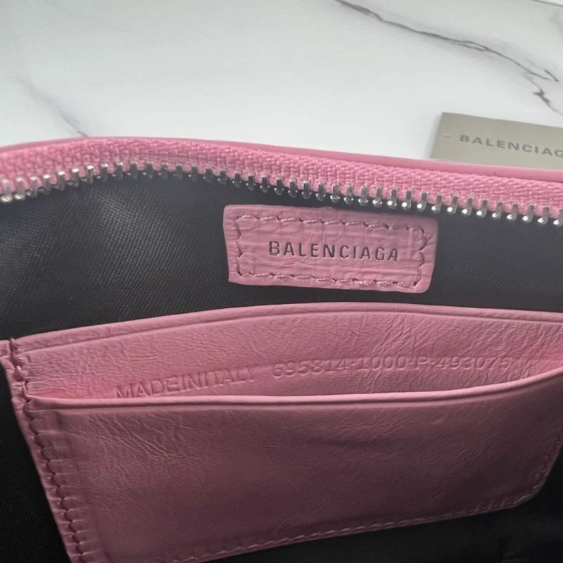 Low-cost Balenciaga Mini Crackle Pink Le Cagole Bag with Silver Buckle