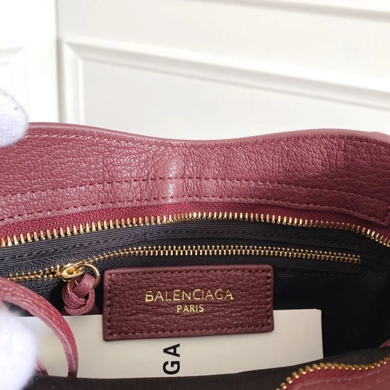 Top mirror Balenciaga Mini Goat Leather Motorcycle Bag with Gold Buckle