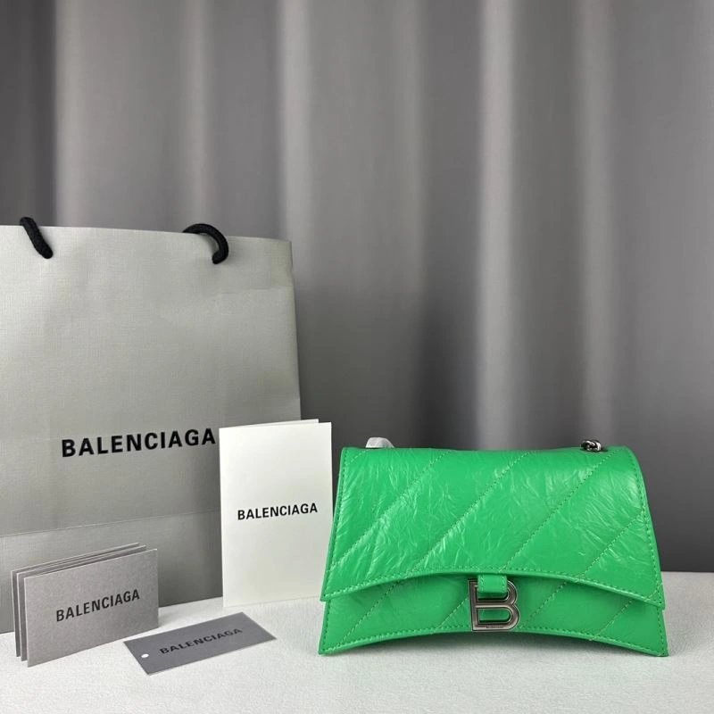 Balenciaga Mini Green Crush Hourglass Chain Bag - Stylish Versatility