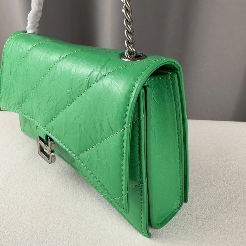 Cut-rate Balenciaga Mini Green Crush Hourglass Chain Bag - Stylish Versatility