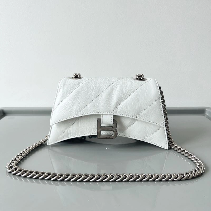 Inexpensive Balenciaga Mini Hourglass Cracked Leather Crush Handbag