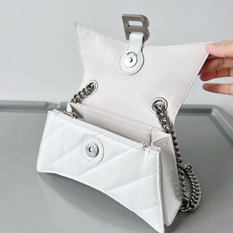 Inexpensive Balenciaga Mini Hourglass Cracked Leather Crush Handbag