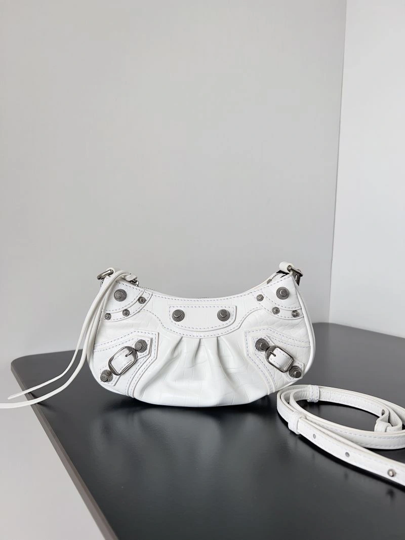 Balenciaga Mini Le Cagole Half-Moon Handbag with Double Strap
