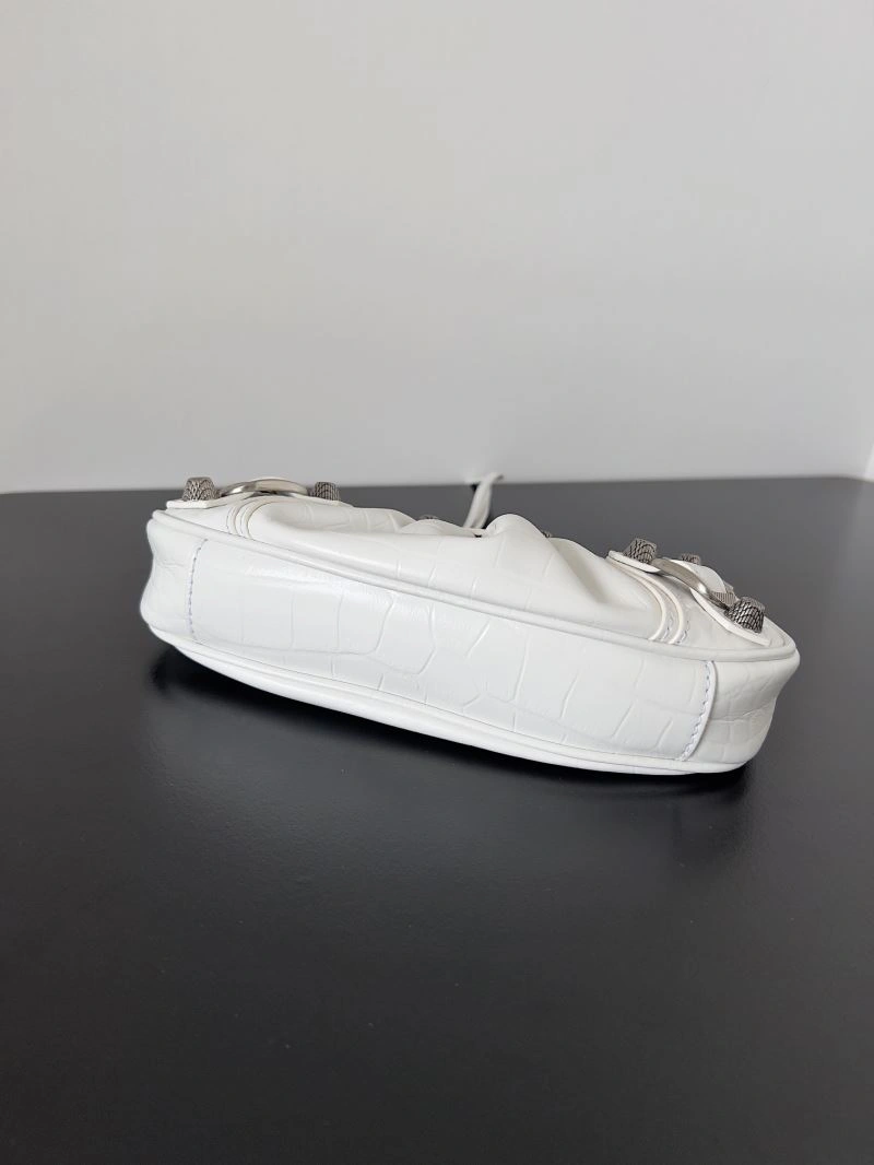 Exact replica Balenciaga Mini Le Cagole Half-Moon Handbag with Double Strap