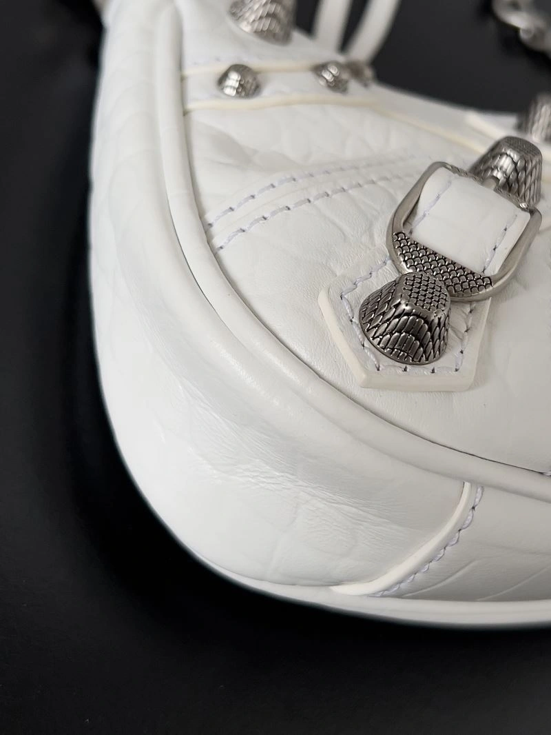 Exact replica Balenciaga Mini Le Cagole Half-Moon Handbag with Double Strap