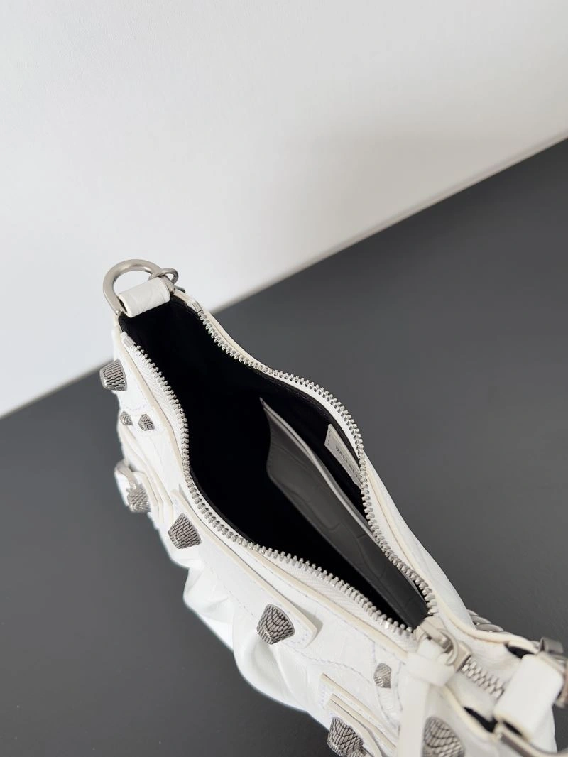 Exact replica Balenciaga Mini Le Cagole Half-Moon Handbag with Double Strap