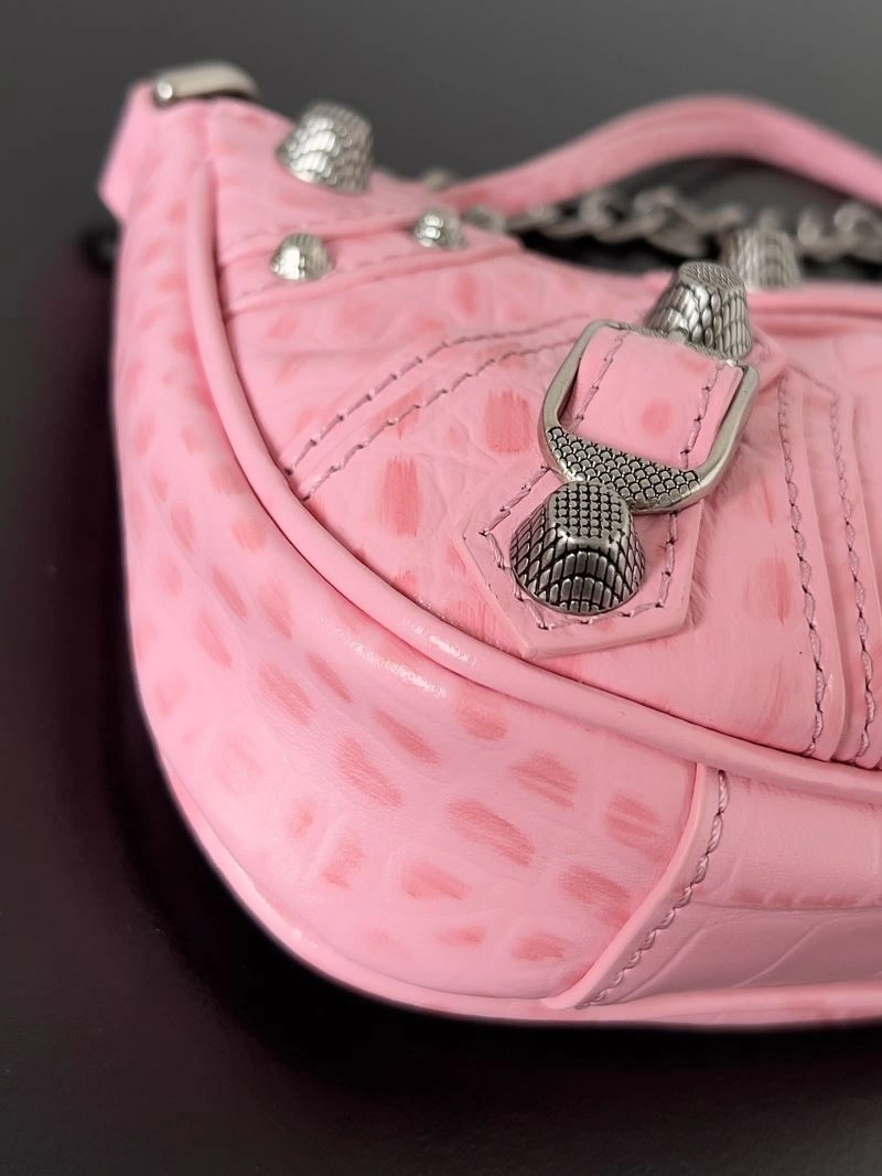 Cut-rate Balenciaga Mini Le Cagole Half-Moon Handbag with Double Straps