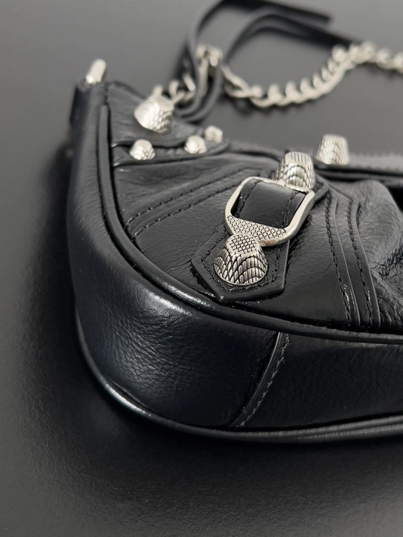Legit Balenciaga Mini Le Cagole Half-Moon Handbag with Double Straps