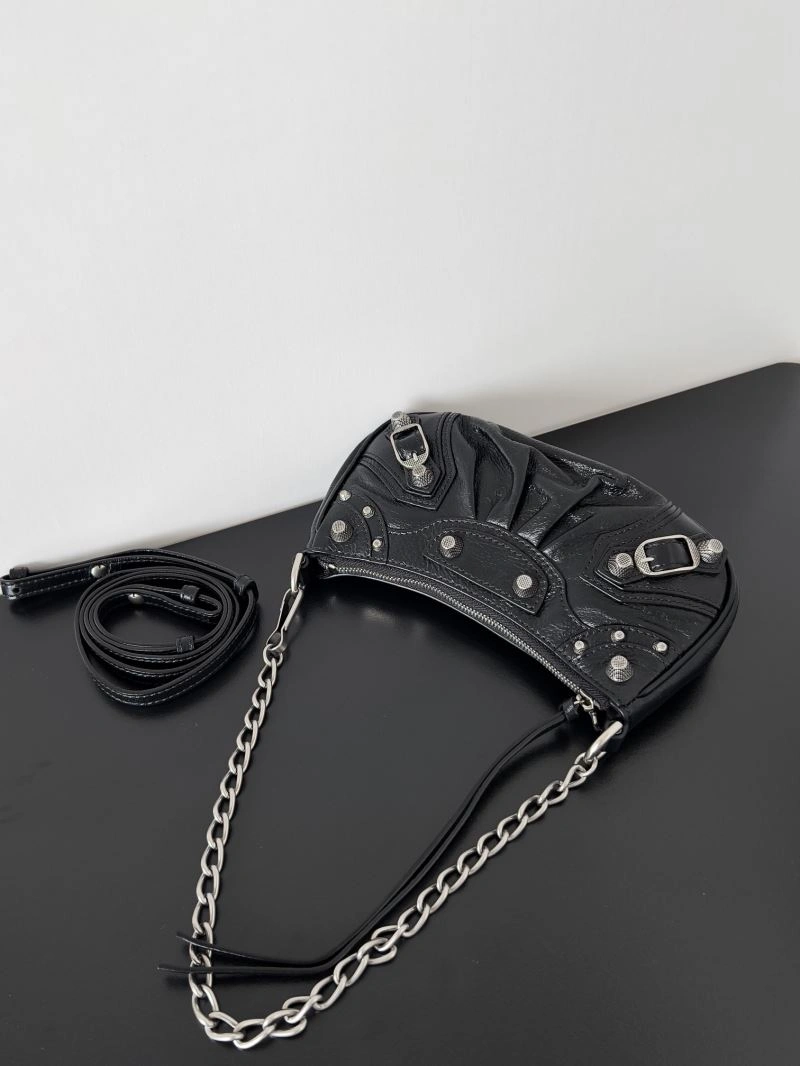 Legit Balenciaga Mini Le Cagole Half-Moon Handbag with Double Straps