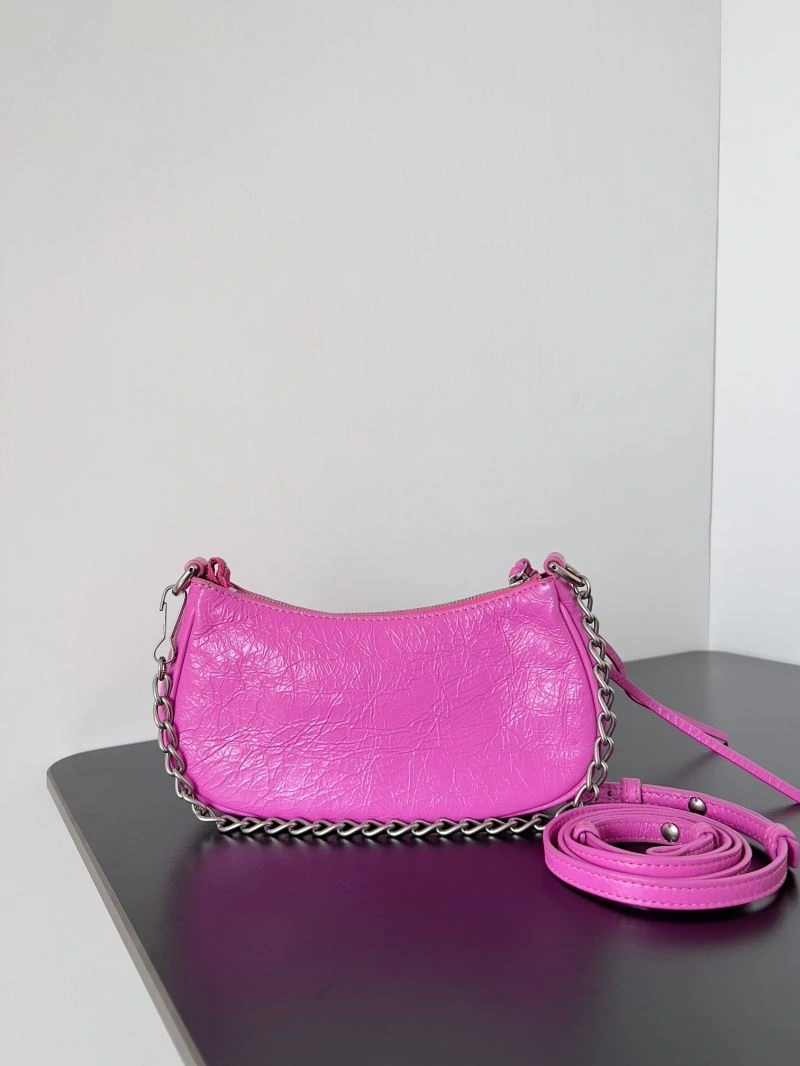 Mirror quality Balenciaga Mini Le Cagole Half-Moon Handbag with Double Straps