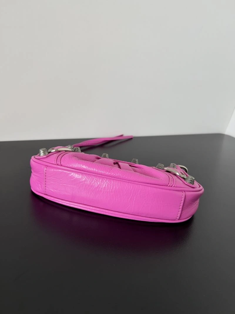 Mirror quality Balenciaga Mini Le Cagole Half-Moon Handbag with Double Straps