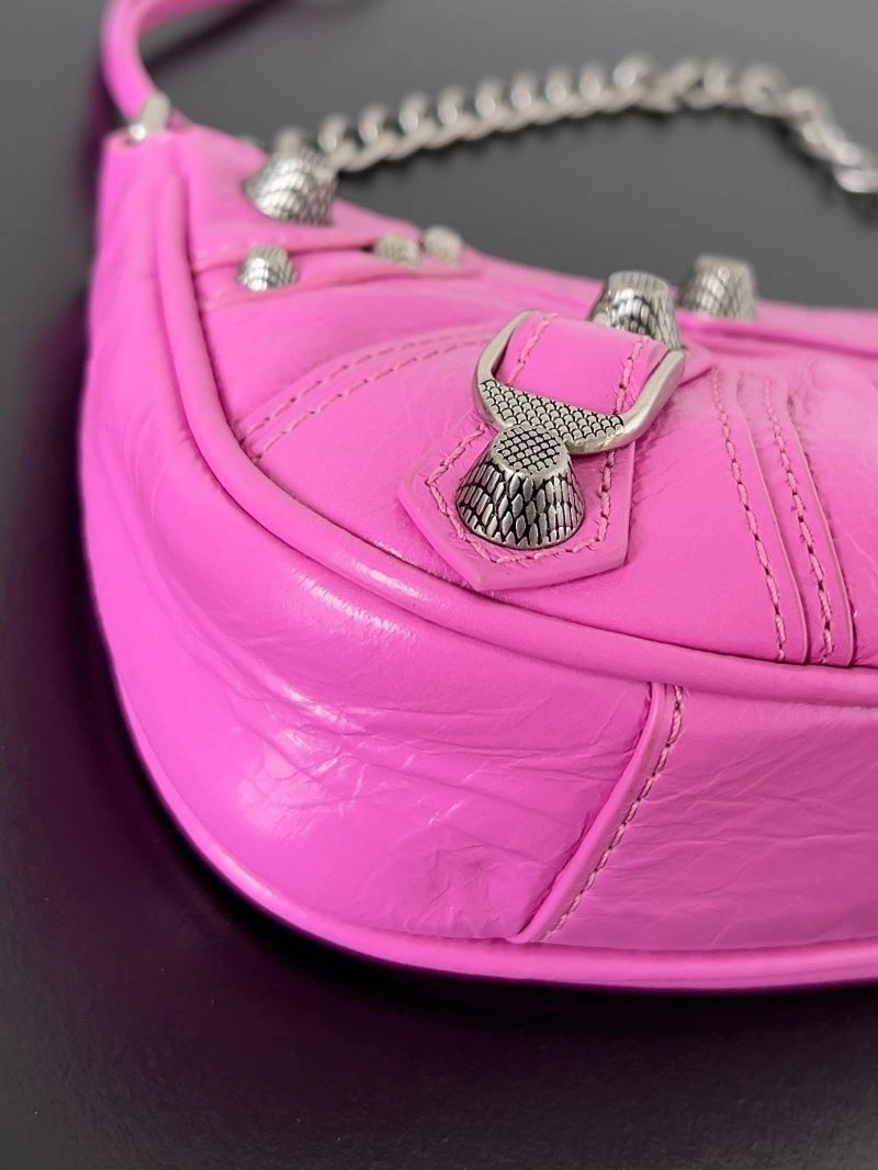 Mirror quality Balenciaga Mini Le Cagole Half-Moon Handbag with Double Straps