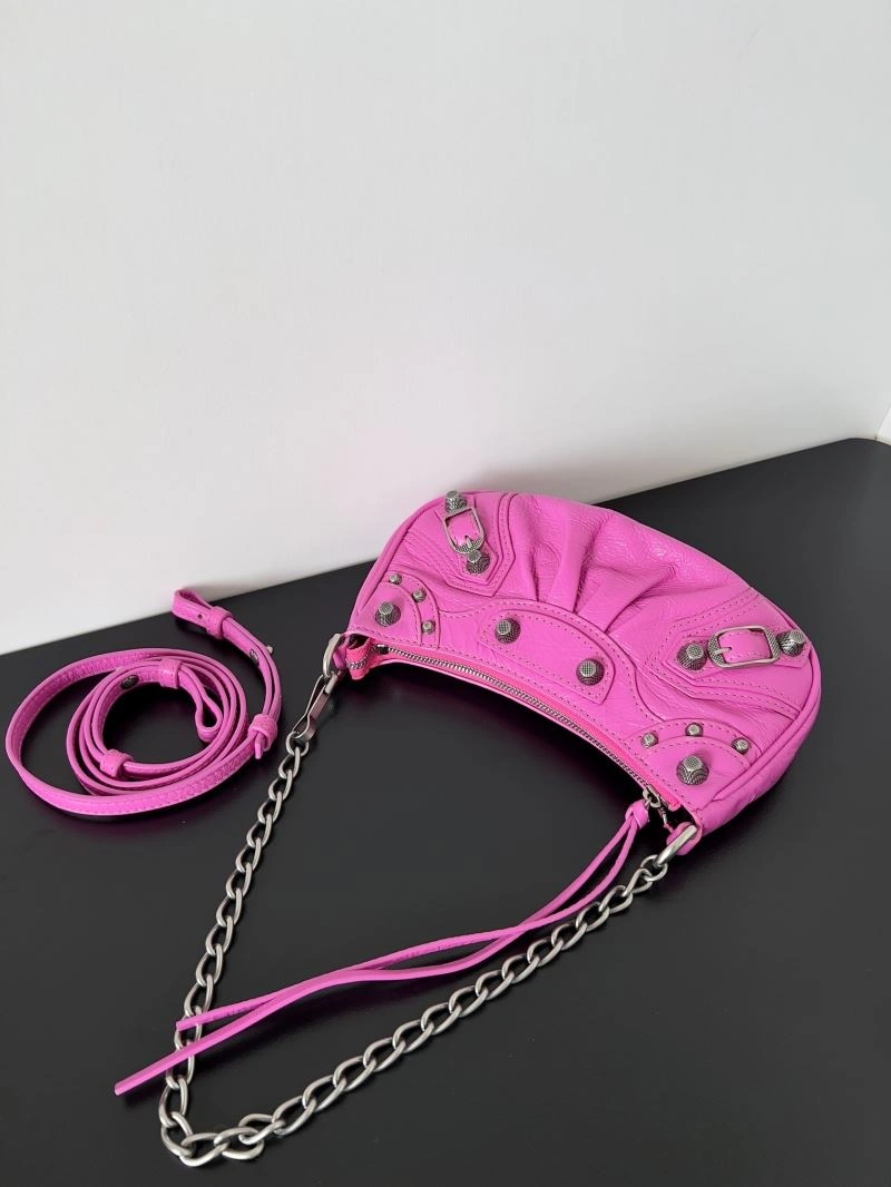 Mirror quality Balenciaga Mini Le Cagole Half-Moon Handbag with Double Straps