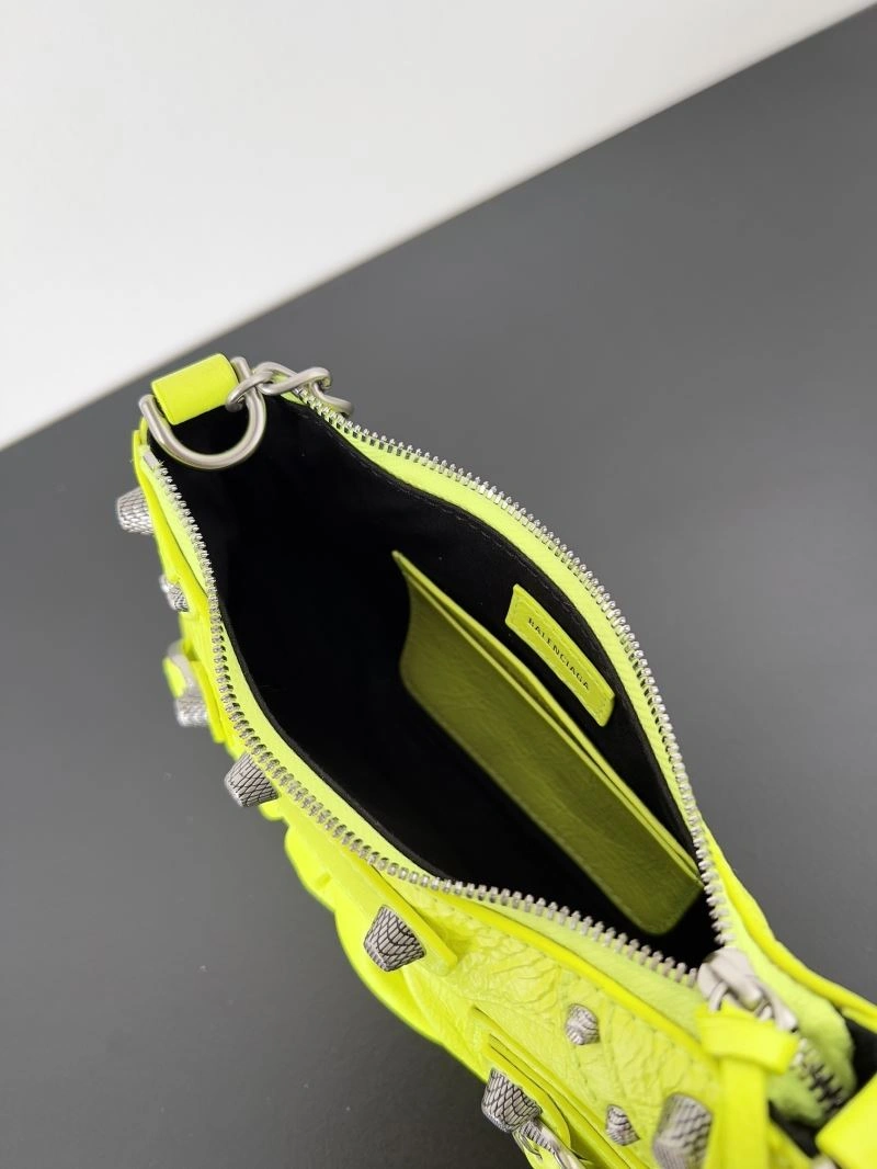 Indistinguishable Balenciaga Mini Le Cagole Half-Moon Handbag with Double Straps