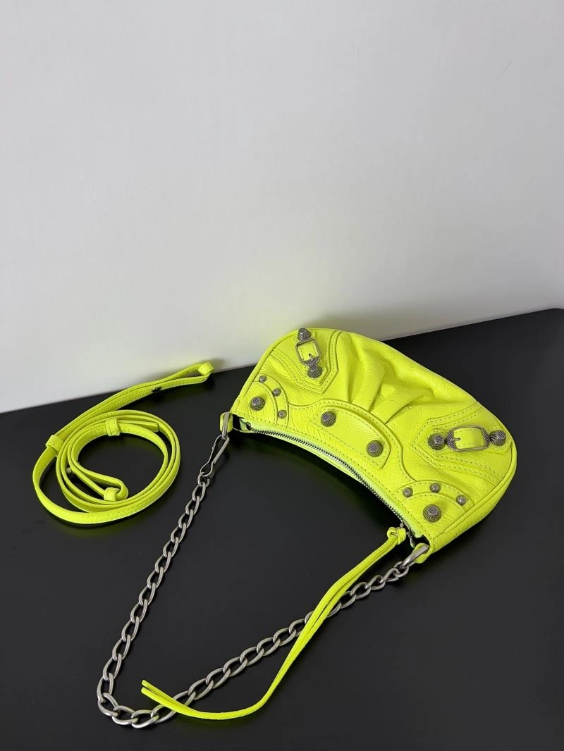 Indistinguishable Balenciaga Mini Le Cagole Half-Moon Handbag with Double Straps