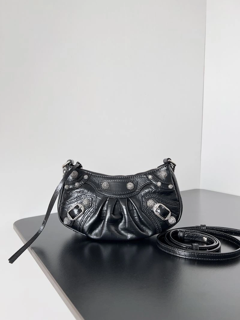 Balenciaga Mini Le Cagole Handbag - Retro Crescent Design Chic Style