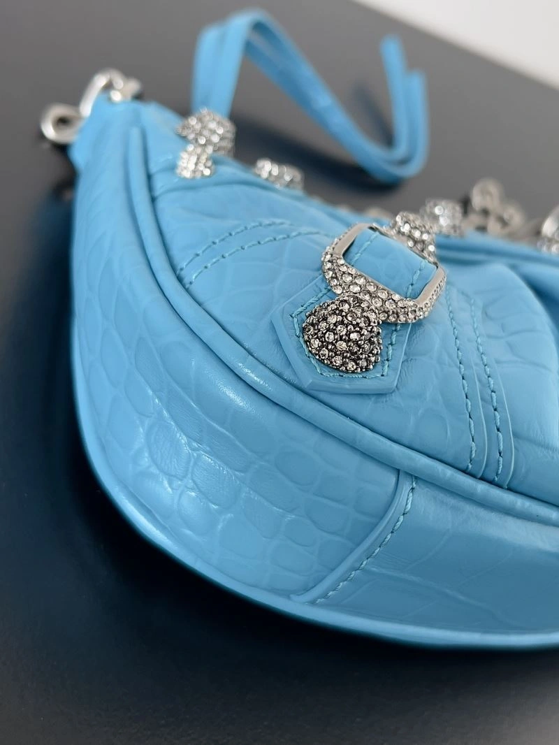Original Balenciaga Mini Le Cagole Handbag - Retro Half-Moon Style Chic Versatile