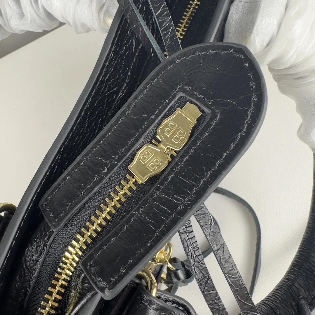 Official Balenciaga Mini Motorcycle Bag - Logo Print with Gold Studs