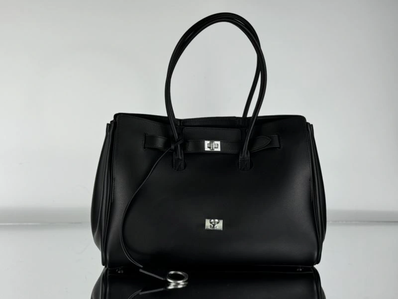 OEM Balenciaga Minimalist Black Silver Bel-Air Calfskin Shoulder Bag