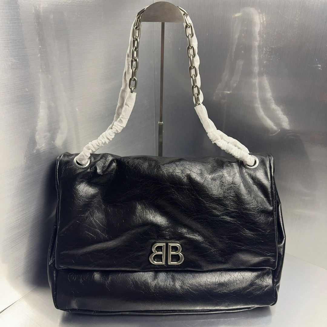 Balenciaga Monaco Luxe Calfskin Chain Bag - Elegant Autumn Essential