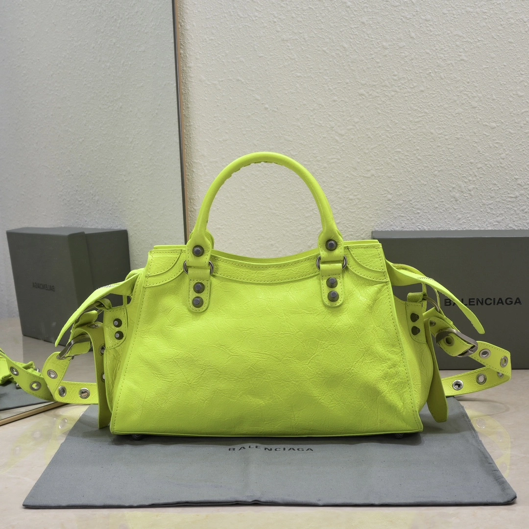 Genuine Balenciaga NEO CAGOLE Vintage Cracked Lambskin Crossbody Bag