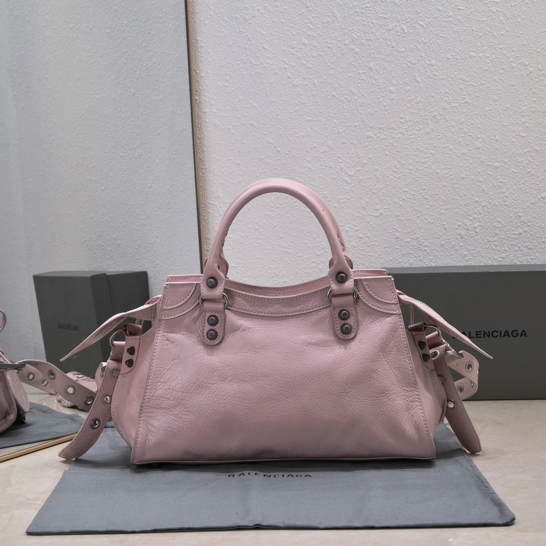 1:1 copy Balenciaga NEO CAGOLE Vintage Cracked Lambskin Handbag