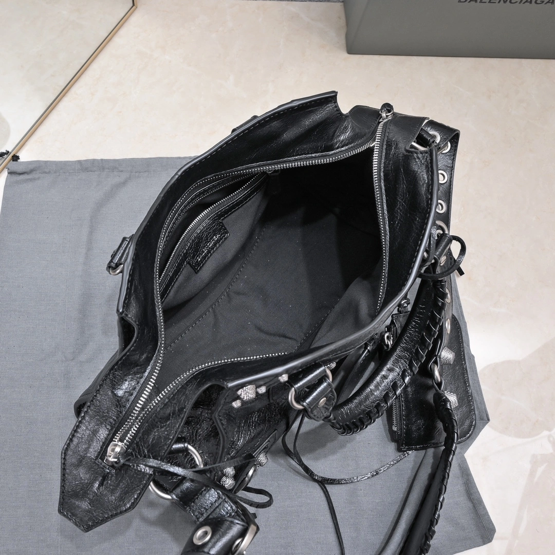 Brand-original Balenciaga NEO CAGOLE Vintage Cracked Leather Shoulder Bag