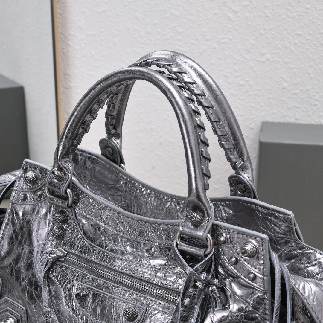 Official Balenciaga NEO CAGOLE Vintage Leather Trapezoid Bag with Accessories