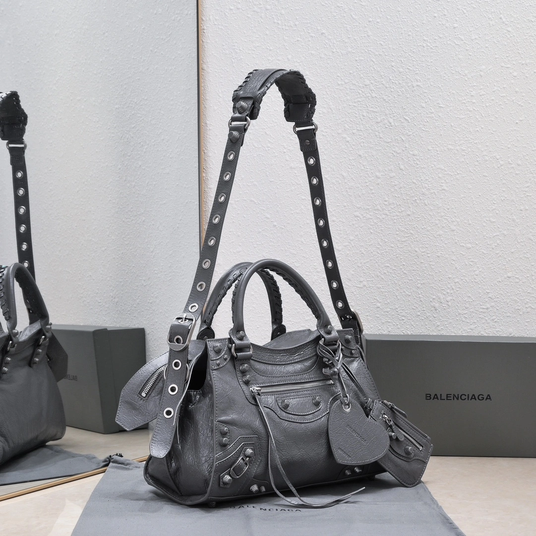 Brand-original Balenciaga NEO CAGOLE Vintage Sheepskin Motorcycle Bag