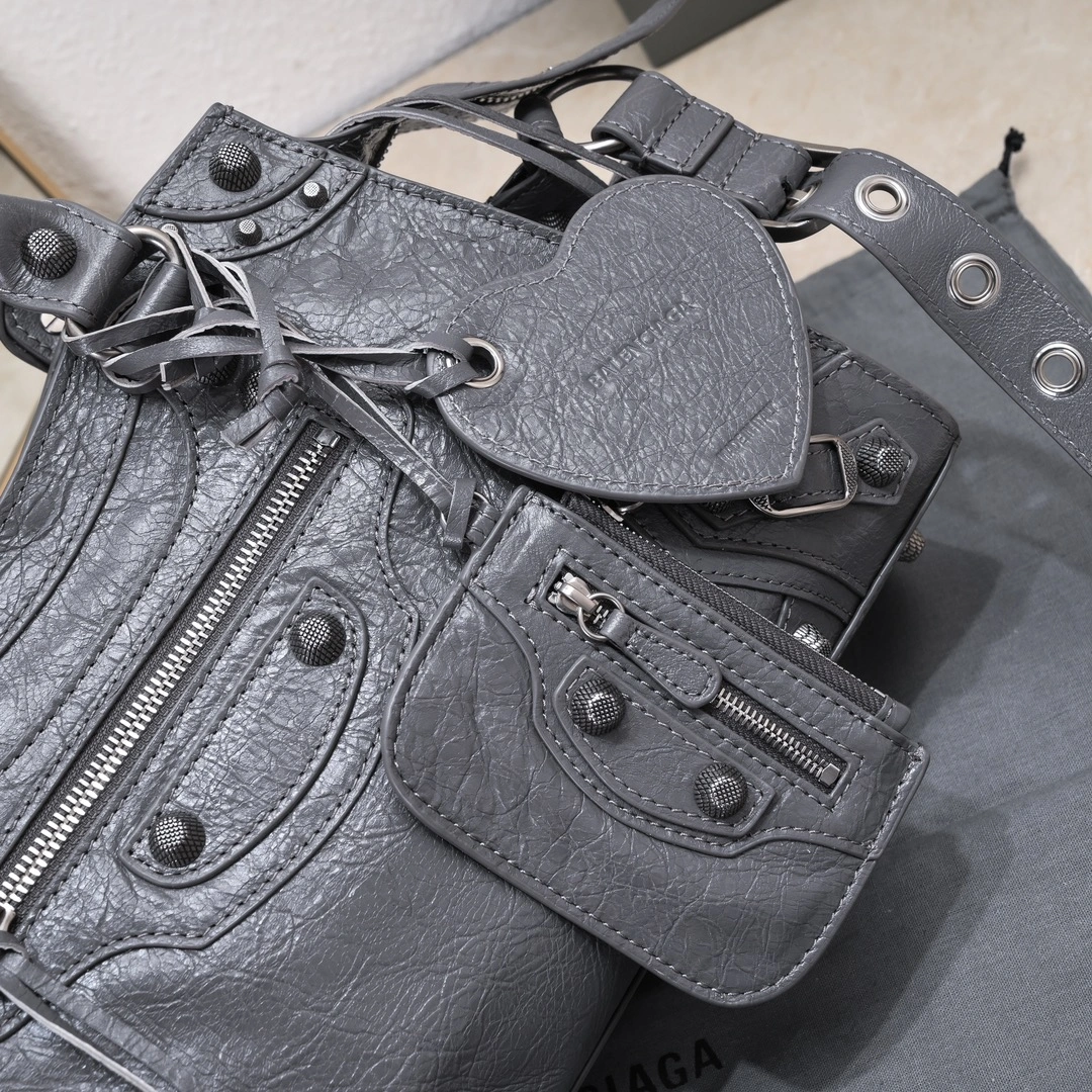 Brand-original Balenciaga NEO CAGOLE Vintage Sheepskin Motorcycle Bag