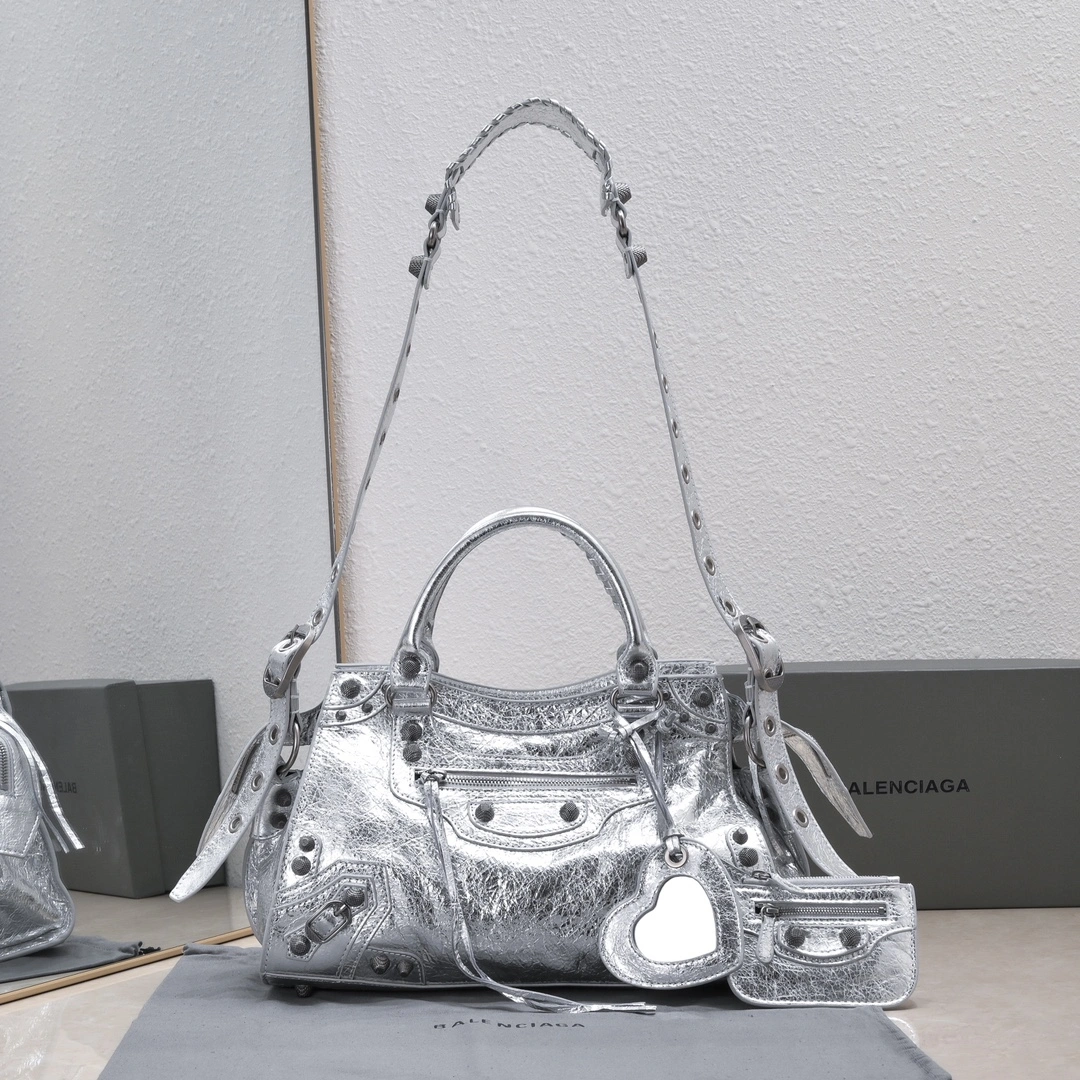 Balenciaga NEO CAGOLE Vintage Sheepskin Trapezoid Bag with Mirror