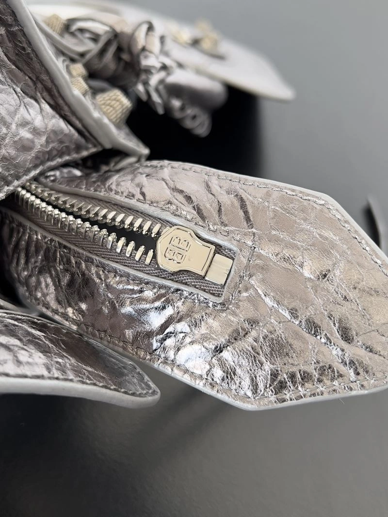 Official Balenciaga Neo Cagole Distressed Lambskin Motorcycle Bag