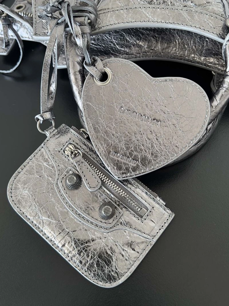 Official Balenciaga Neo Cagole Distressed Lambskin Motorcycle Bag