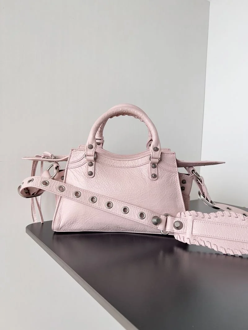 Original Balenciaga Neo Cagole Distressed Lambskin Motorcycle Bag