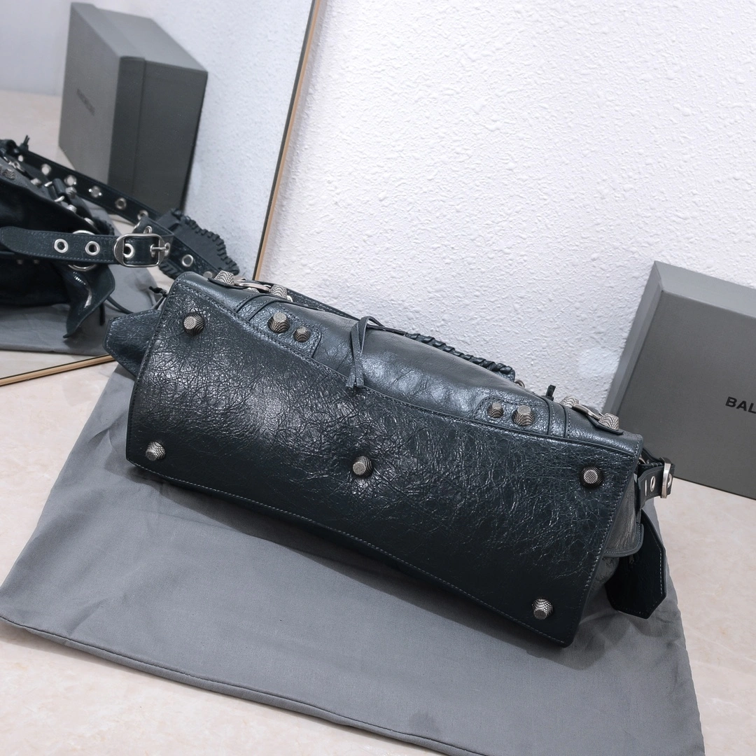 Budget-friendly Balenciaga Neo Cagole Gray Lambskin Motorcycle Bag