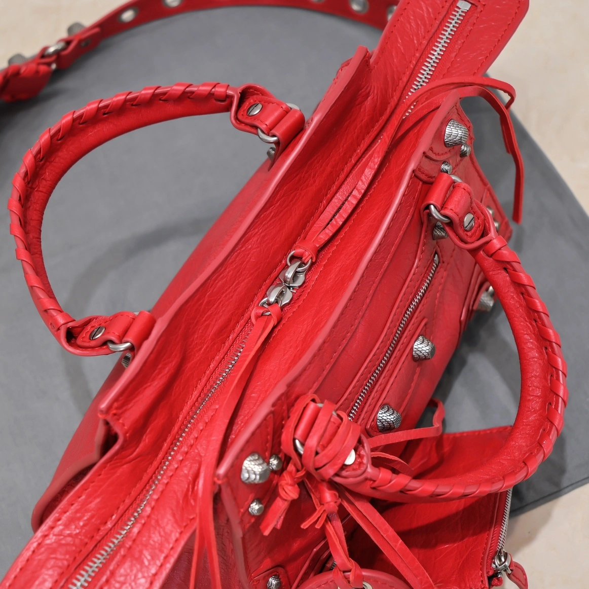 High accuracy Balenciaga Neo Cagole Heart Mirror Red Lambskin Bag