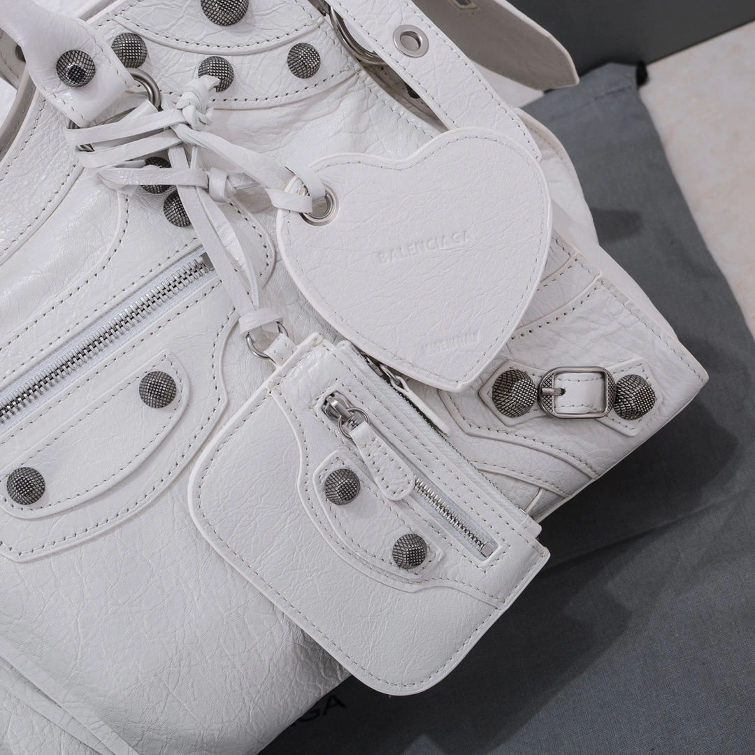 Legit Balenciaga Neo Cagole Large White Motorcycle Bag