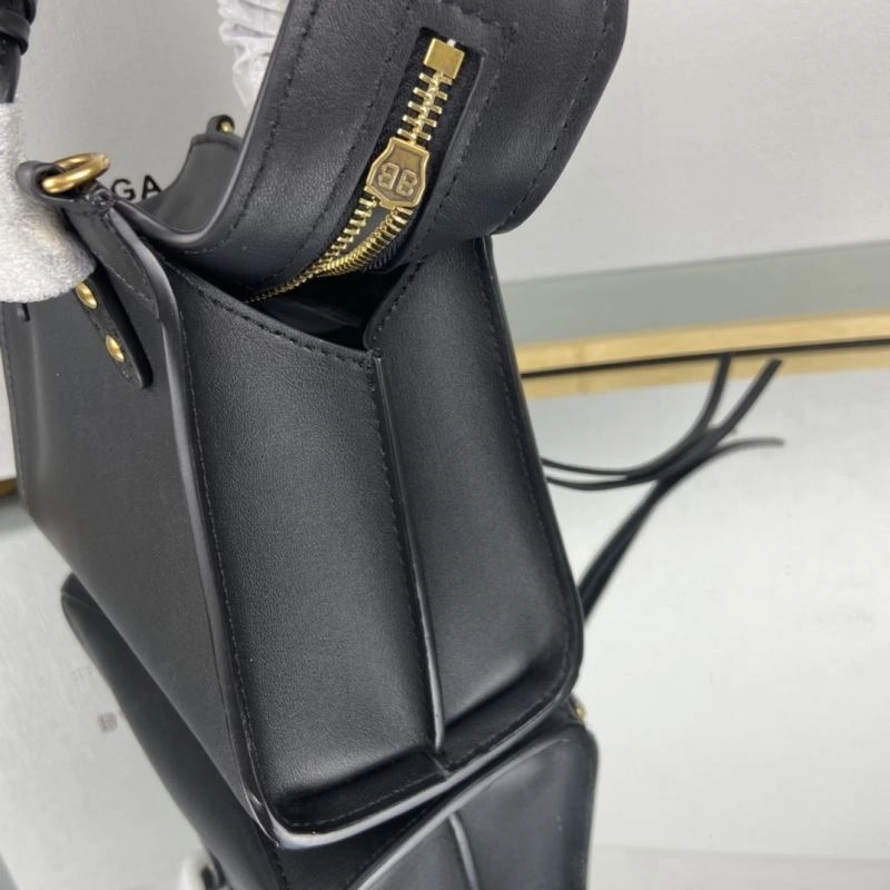 Real Balenciaga Neo Classic Black Motorcycle Bag with Gold Studs