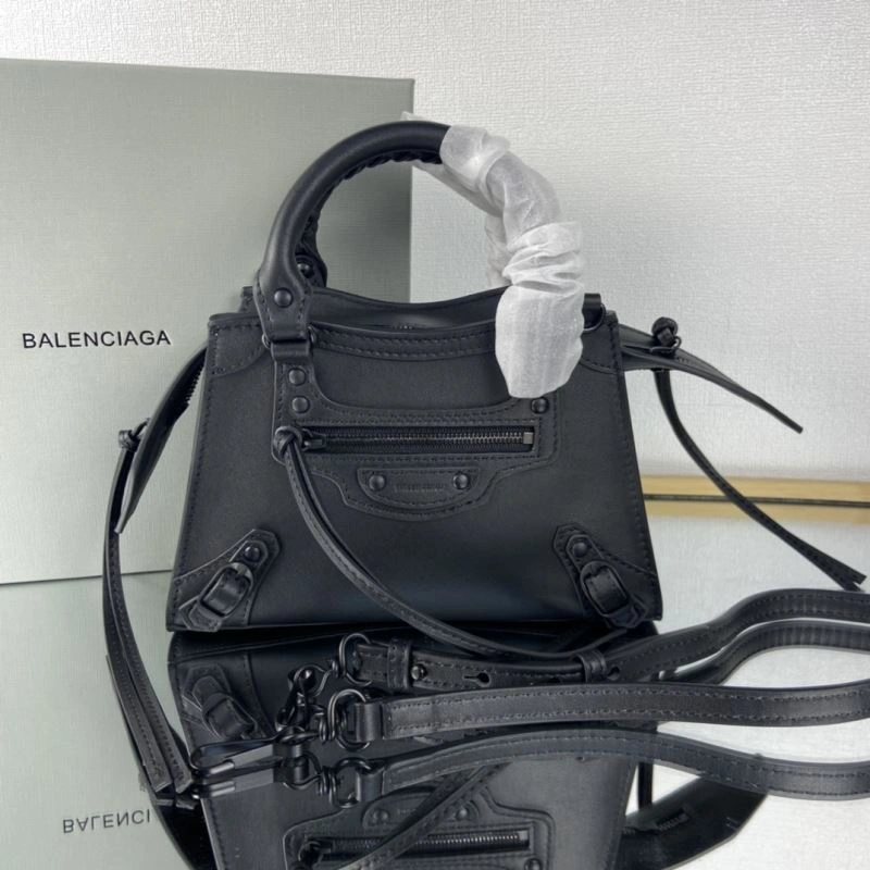 Balenciaga Neo Classic Studded Motorcycle Handbag - Black