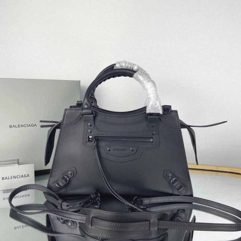 Balenciaga Neo Classic Textured Black Motorcycle Bag